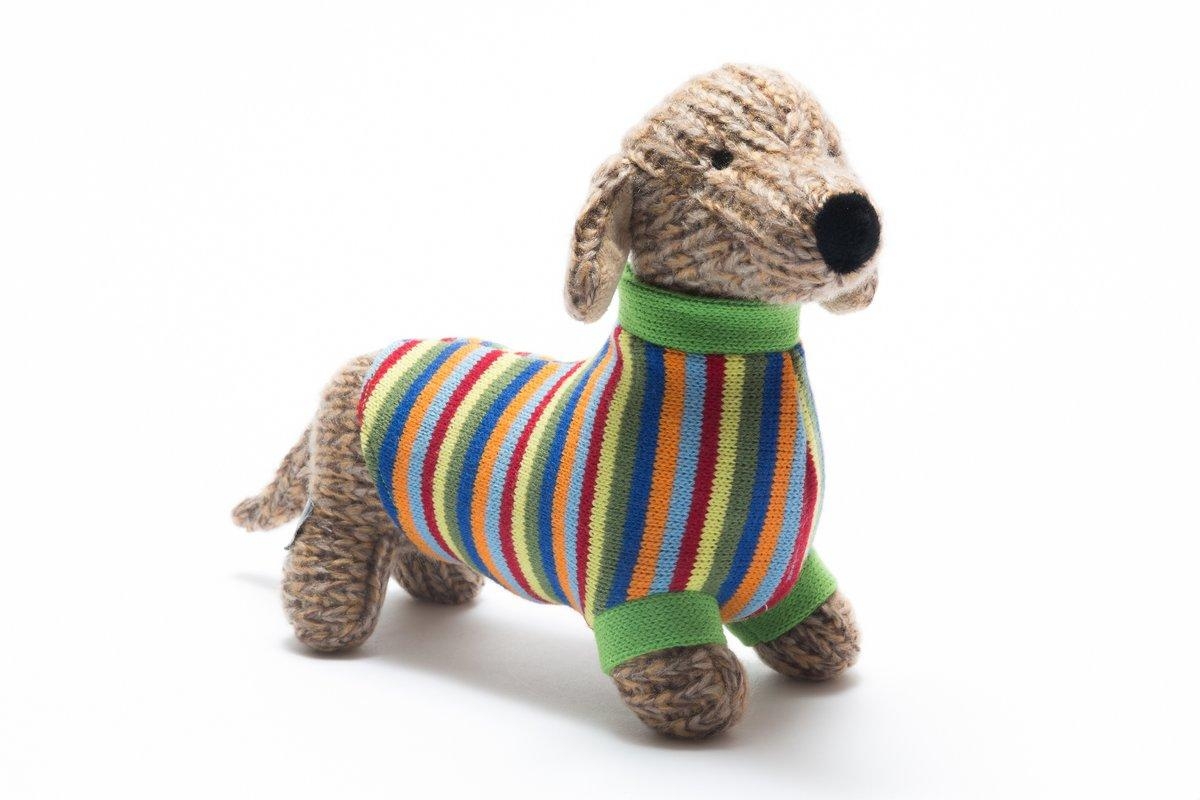 Ragamuffin Children's Boutique - Best Years Knitted Sausage Dog Baby Rattle